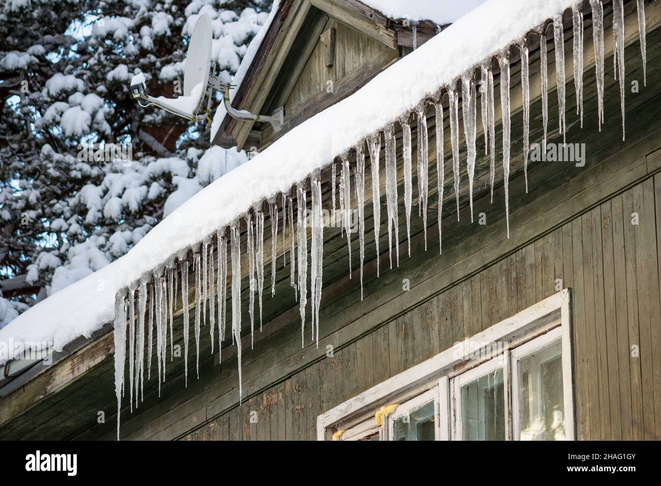 Large sharp icicles on hi-res stock photography and images - Alamy