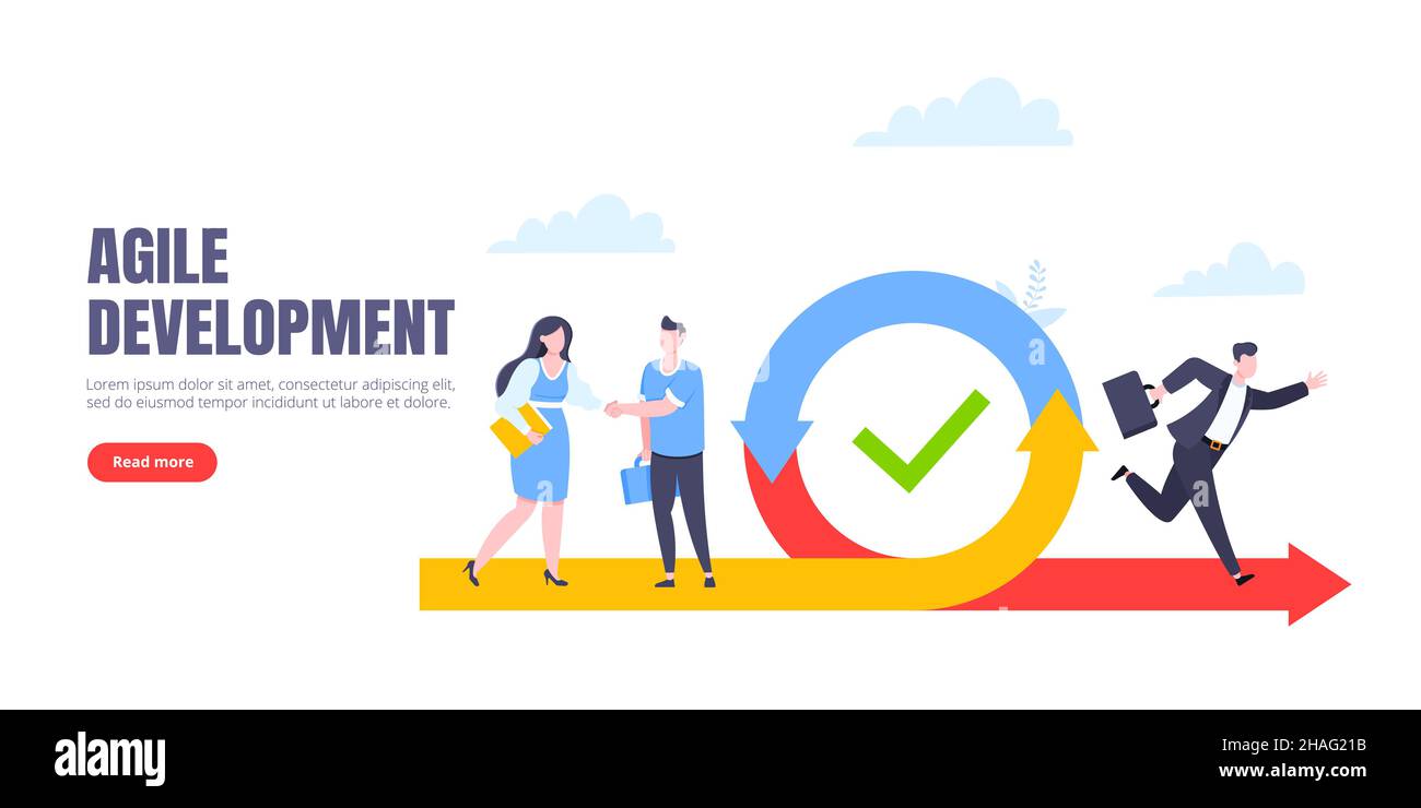 Agile development methodology business concept flat style design vector ...