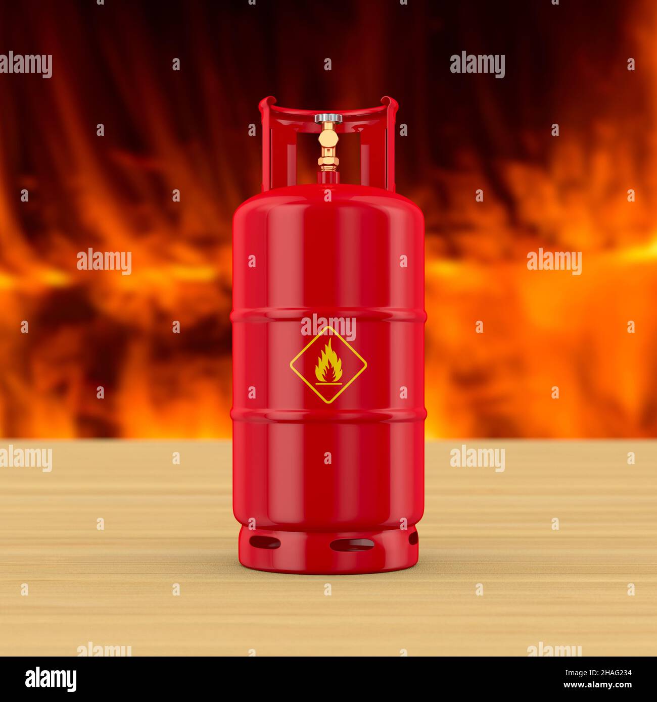 gas cylinder on table. 3D illustration Stock Photo - Alamy