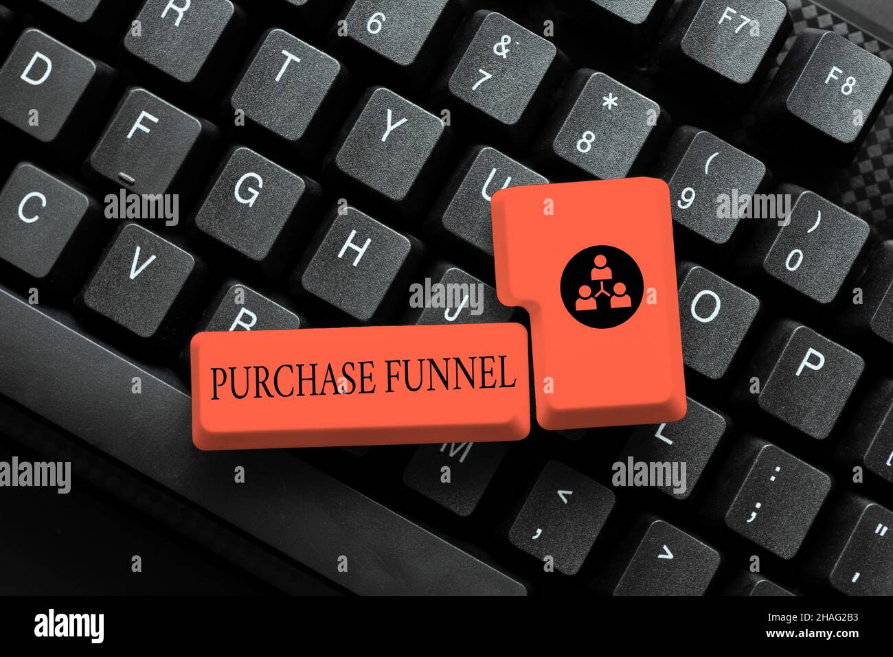 Text caption presenting Purchase Funnel. Word Written on consumer model ... Text caption presenting Purchase Funnel. Word Written on consumer model ...