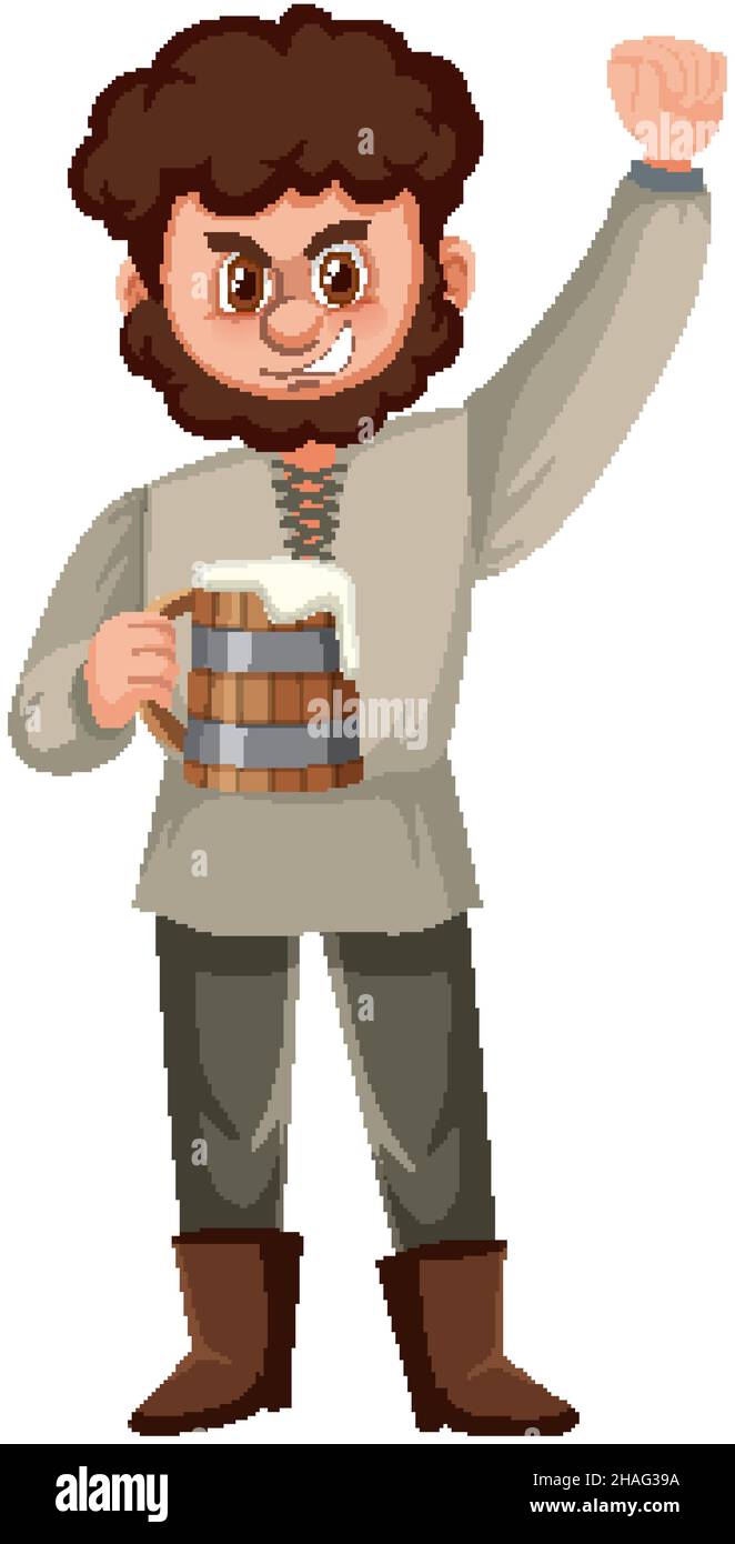 Medieval male historical cartoon characters illustration Stock Vector ...