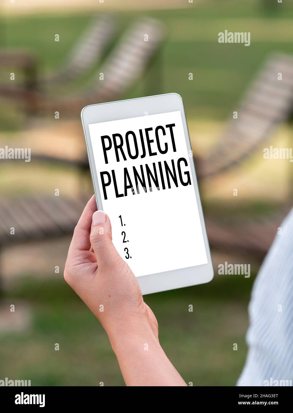 Text sign showing Project Planning. Business approach schedules such as ...