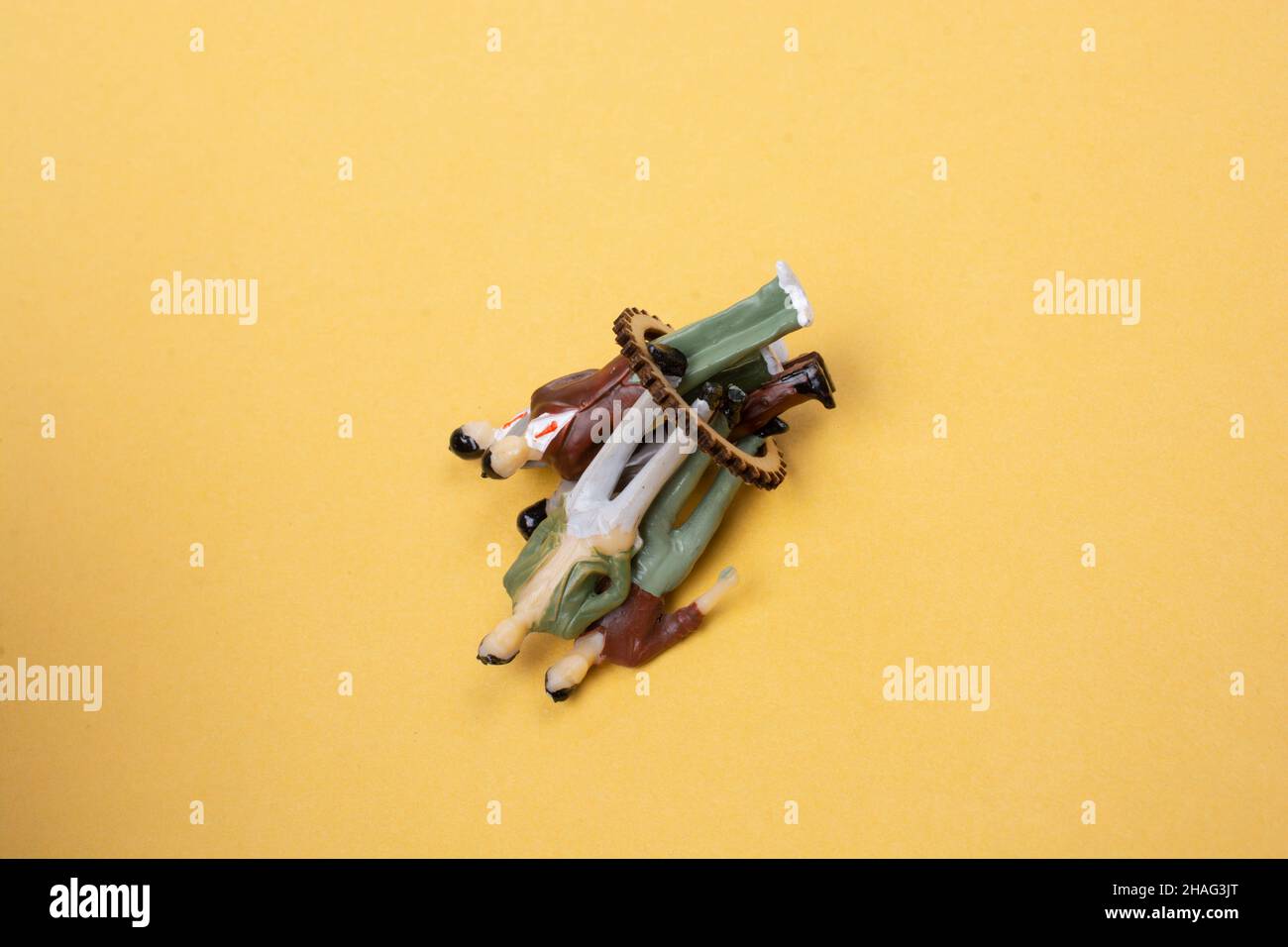 Colorful diverse miniature people figurines make crowd on ground Stock ...