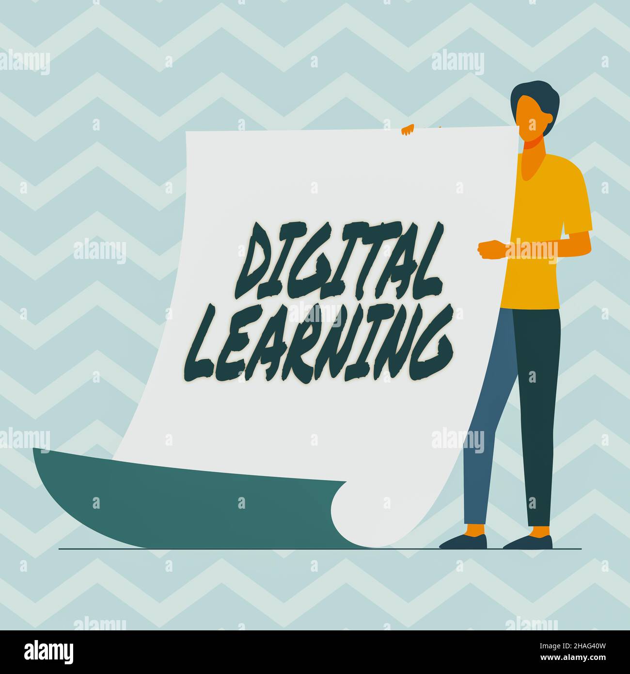 Handwriting text Digital Learning. Concept meaning accompanied by ...