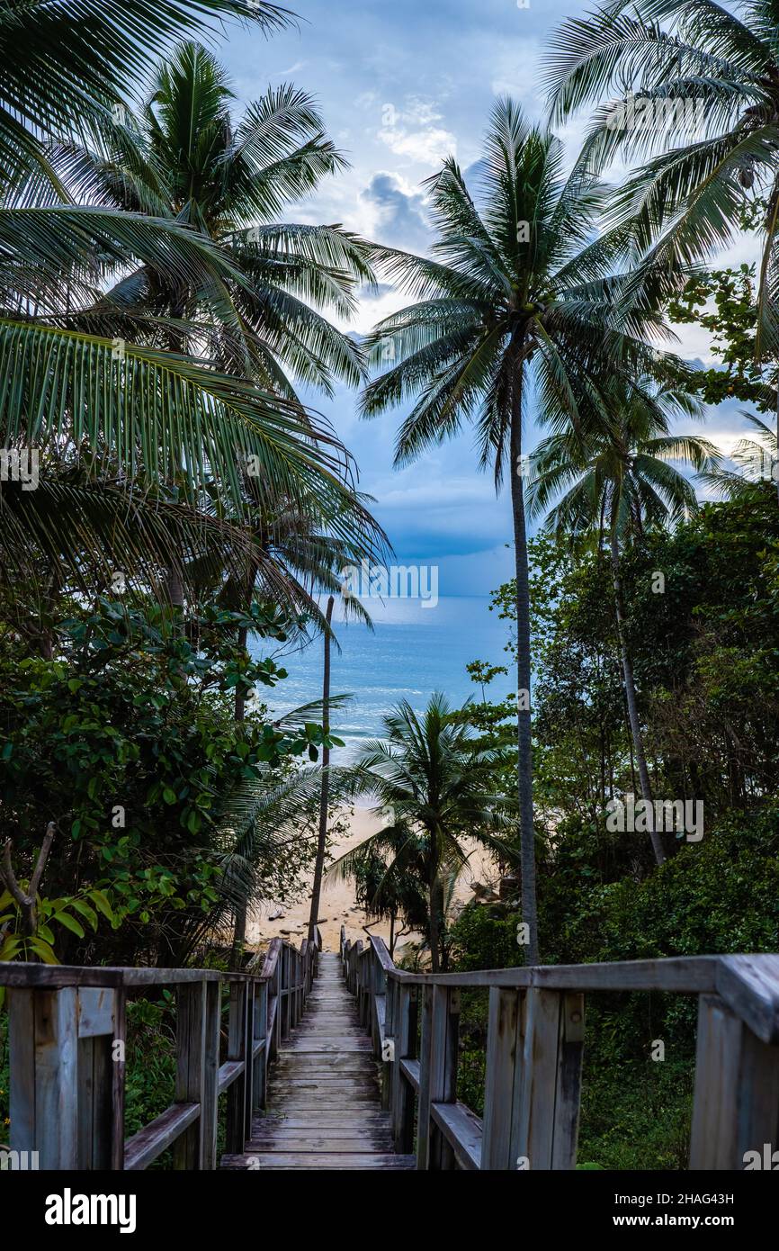 Naithon beach Phuket Thailand, sunset at the tropical beach of Naithon ...
