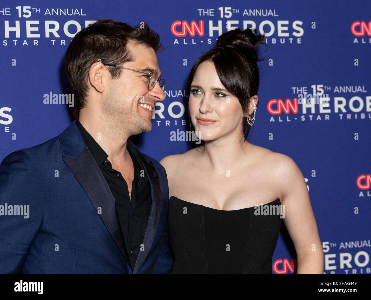 New York, NY - December 12, 2021: Jason Ralph and Rachel Brosnahan ...