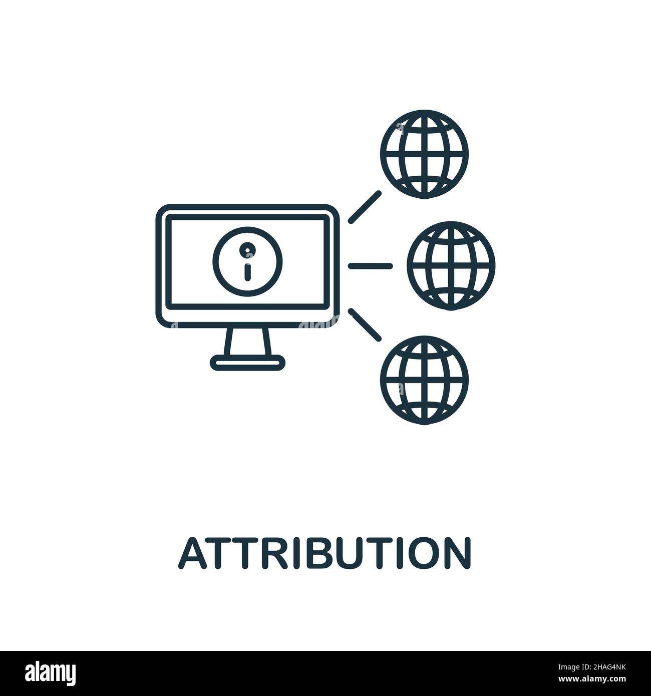 Attribution icon. Line element from affiliate marketing collection ...