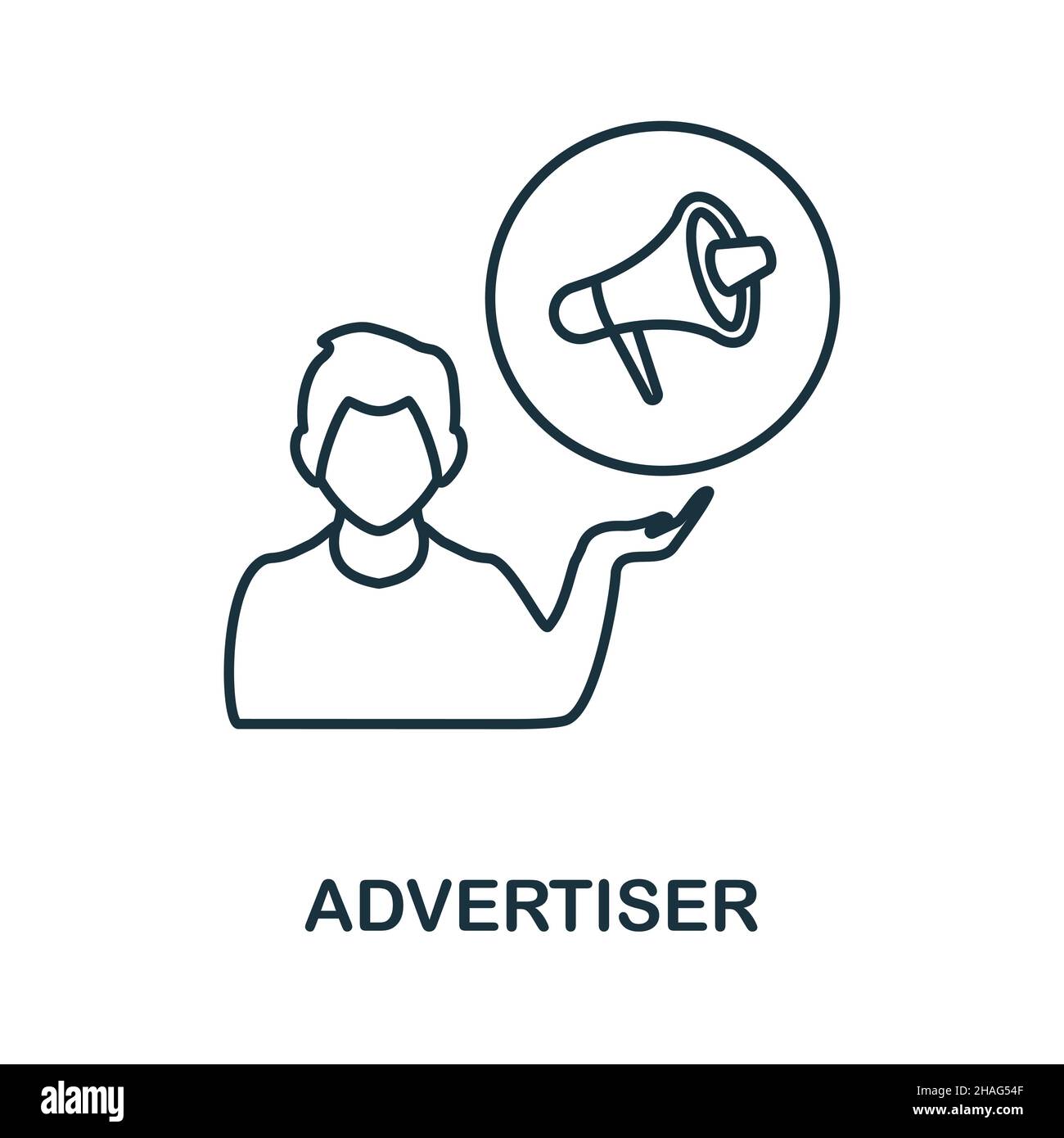 Advertiser icon. Line element from affiliate marketing collection ...