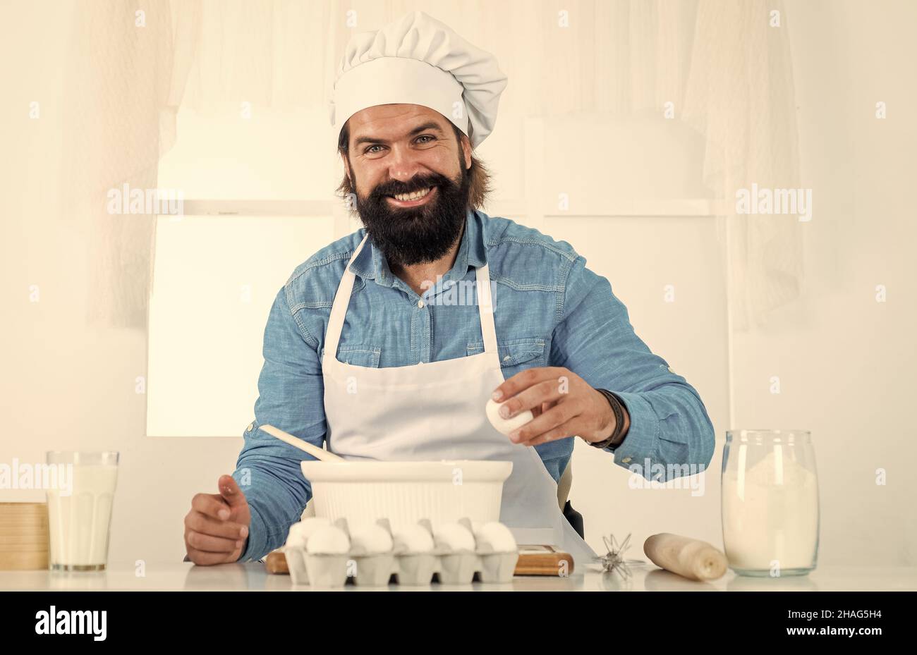 professional restaurant bearded cook guy baking, cuisine Stock Photo ...
