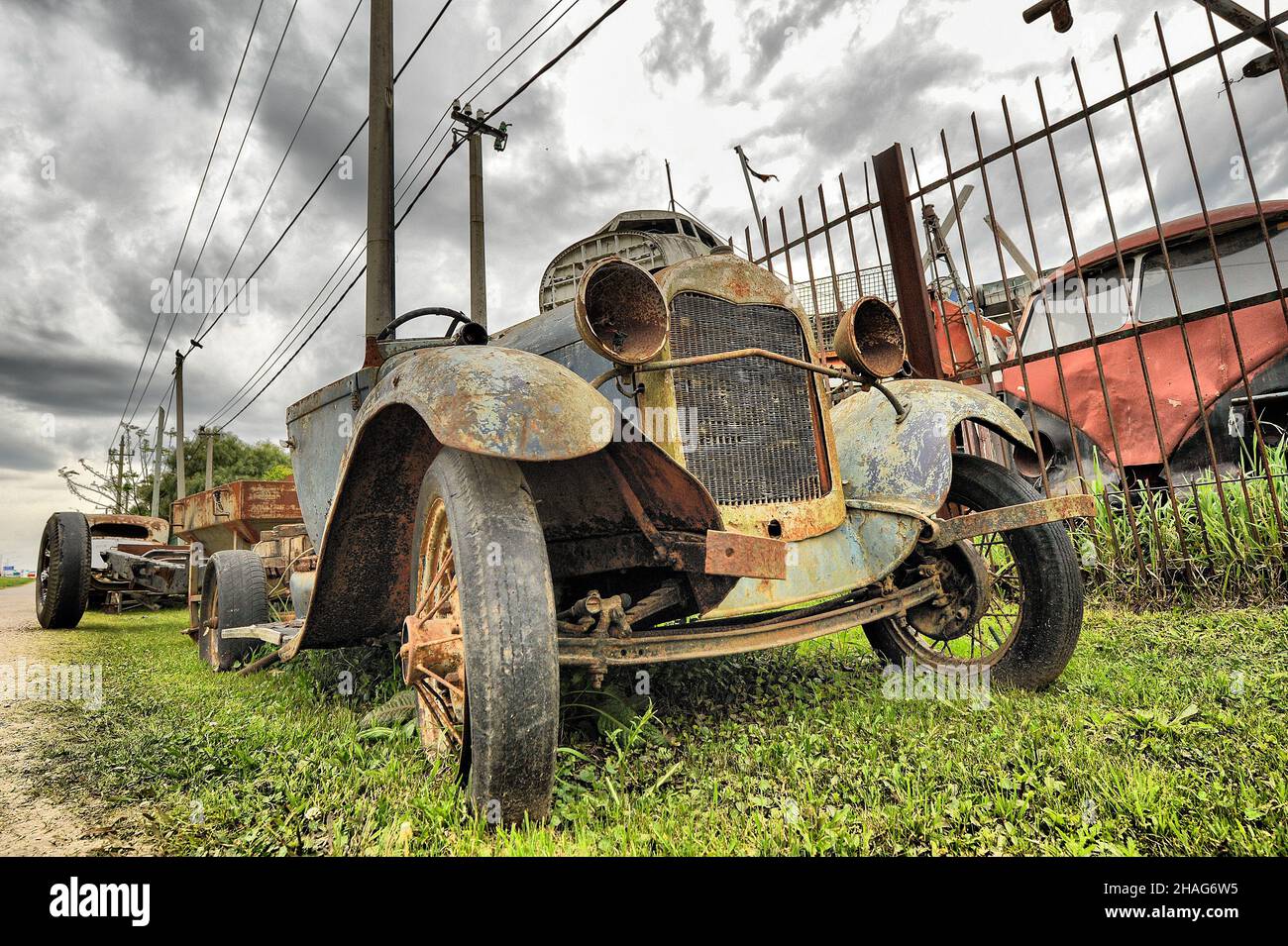 Abandoned and deteriorated old vehicles in Uruguay Stock Photo - Alamy