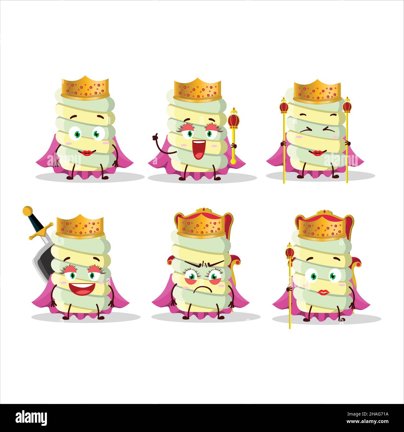 Queen and her magic clothes cartoon of yellow marshmallow twist wearing ...