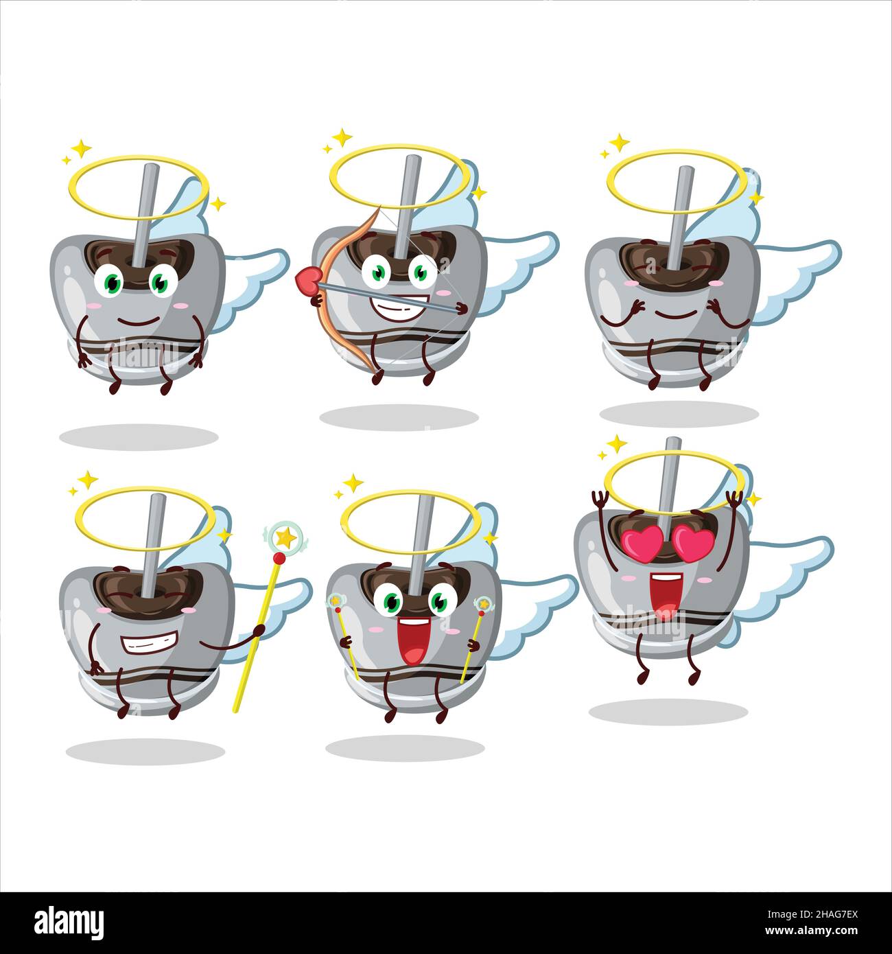 White sugar candy cartoon designs as a cute angel character. Vector ...