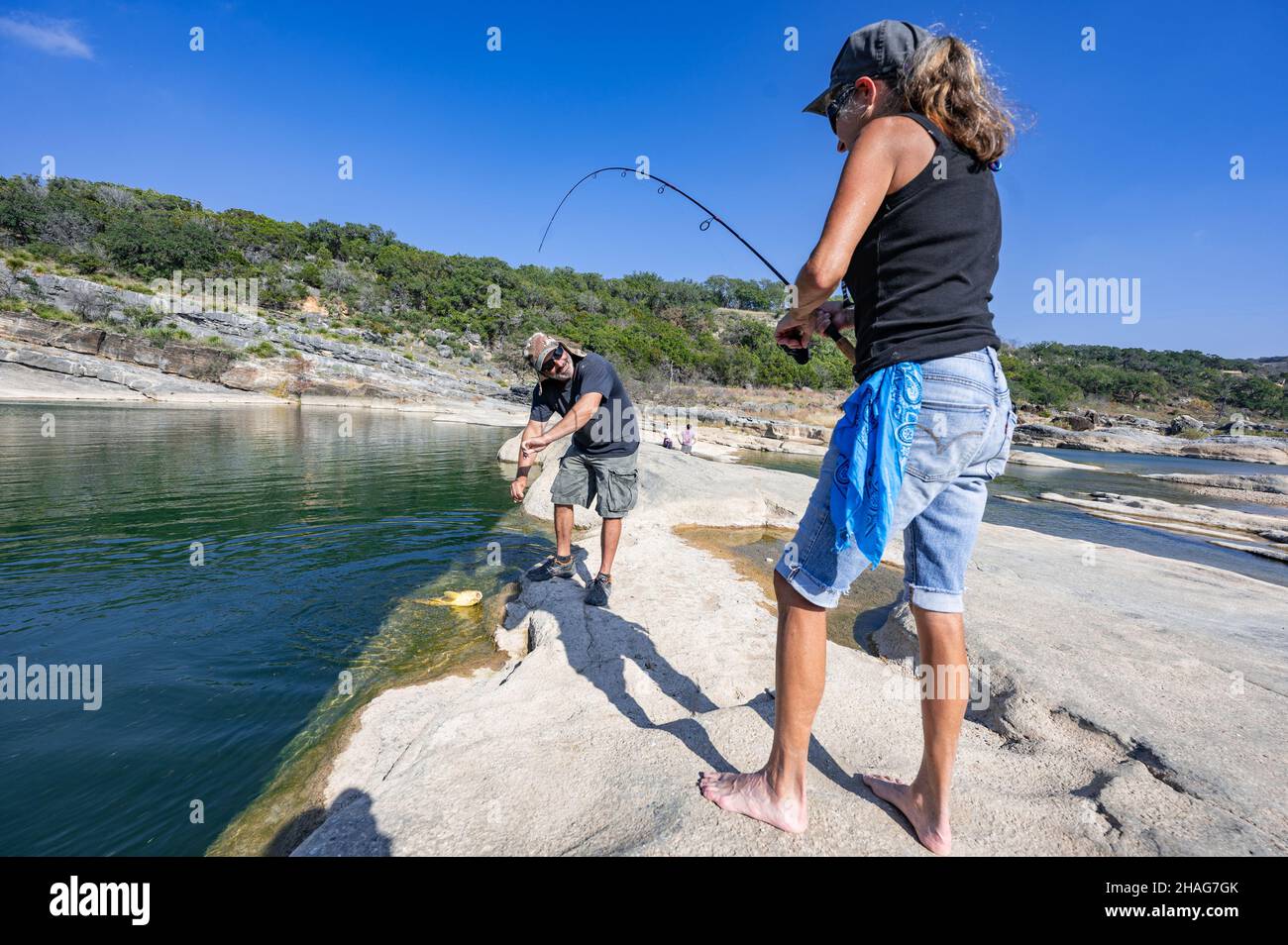 Johnson City, Texas, USA. 10 December, 2021. Visit to Pedernales Falls ...