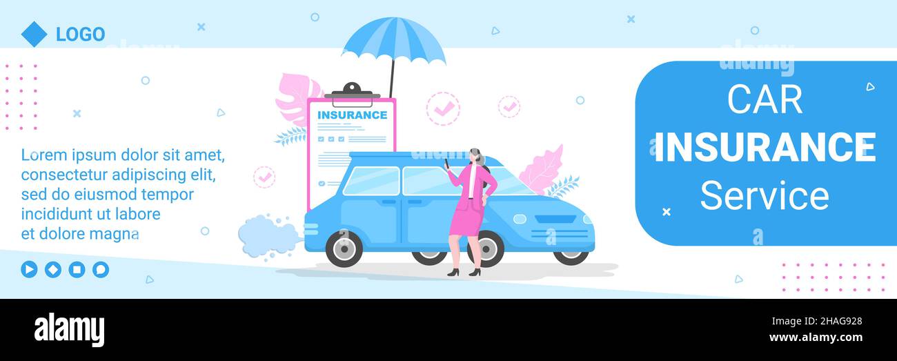 Car Insurance Cover Template Flat Design Illustration Editable of ...