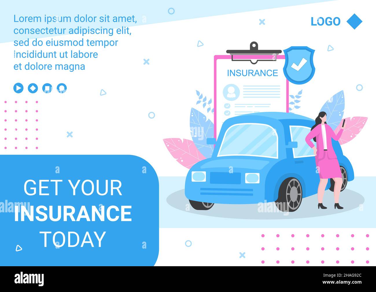 Car Insurance Brochure Template Flat Design Illustration Editable of ...