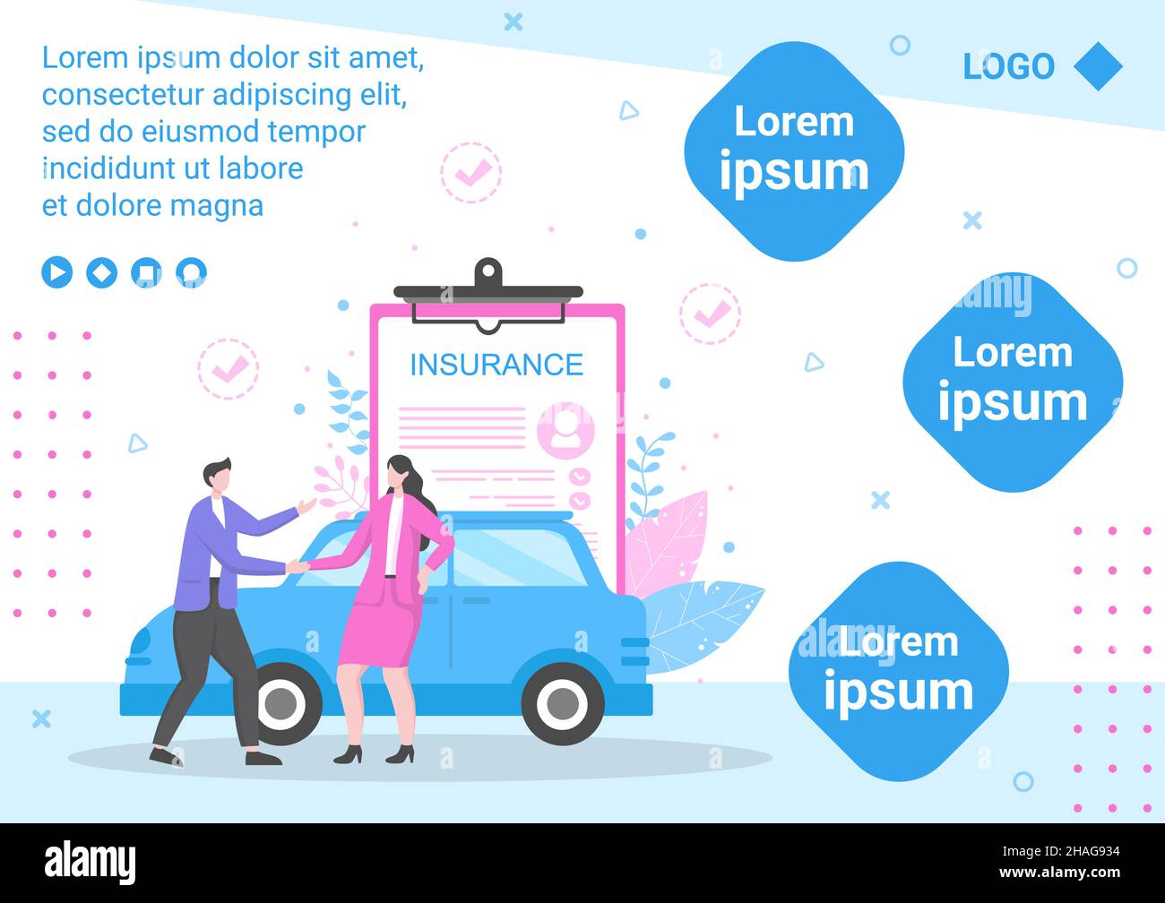 Car Insurance Brochure Template Flat Design Illustration Editable of ...