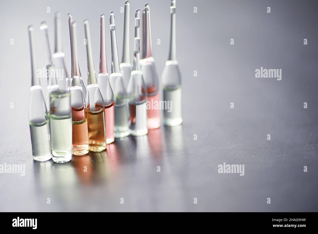 Test tubes with drugs and tests to test the victims and treat infected ...