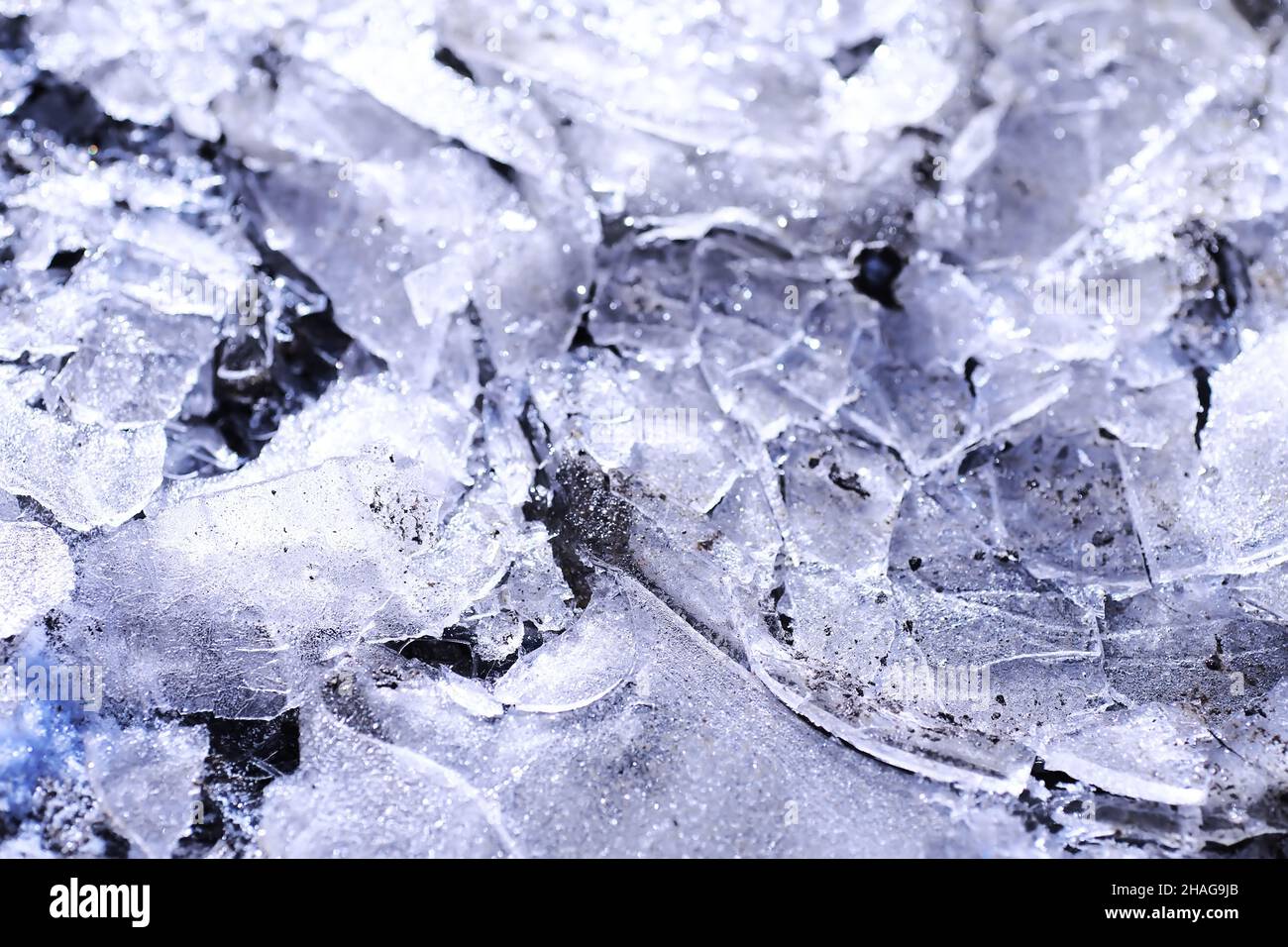 Crashed blue ice concrete surface background texture. Crashed ice ...