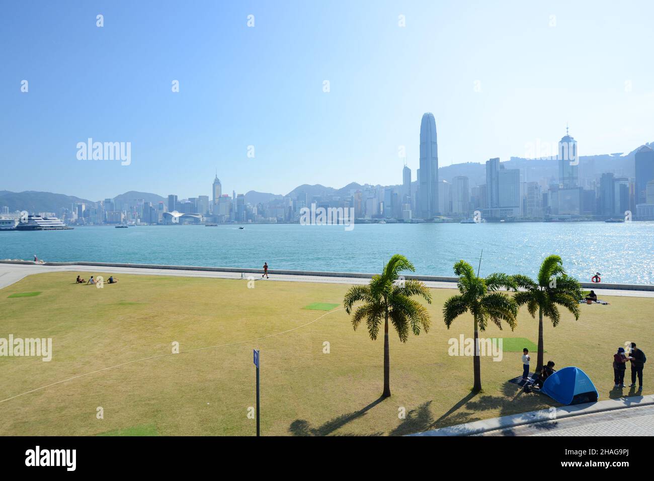 The waterfront promenade in the West Kowloon cultural district in Hong ...