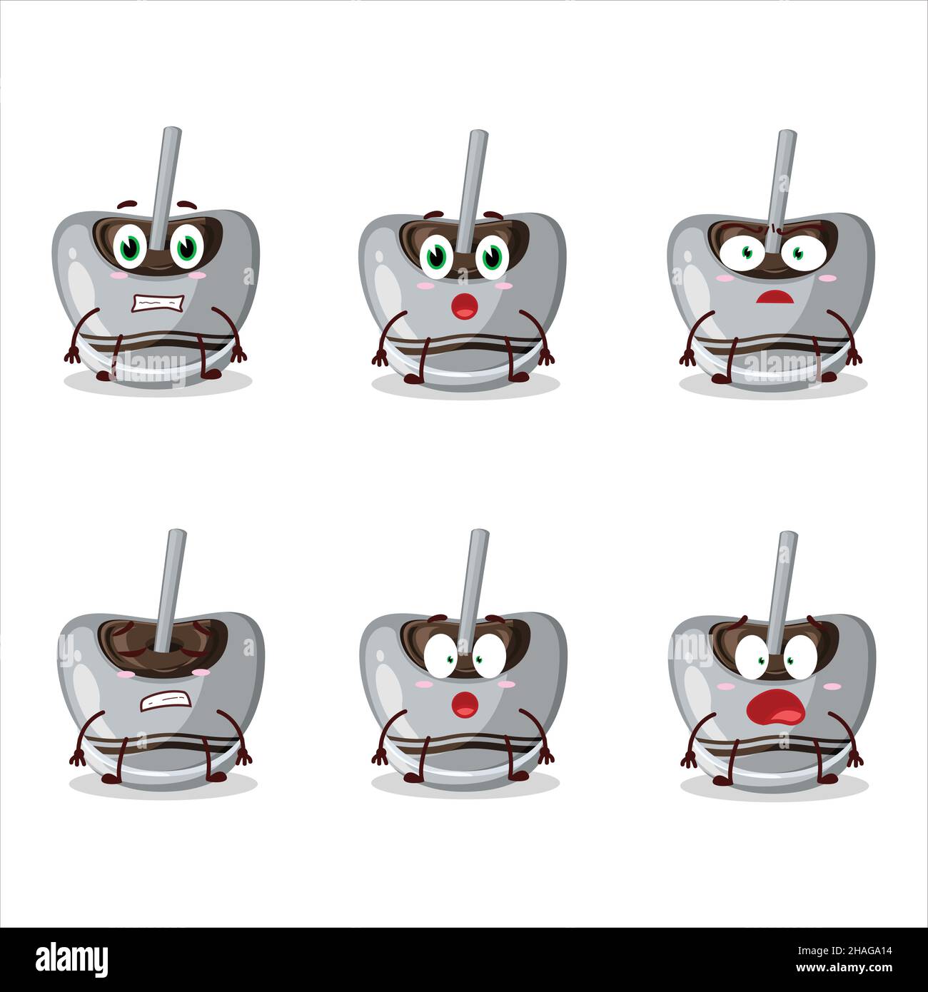 Character cartoon of white sugar candy with scared expression. Vector ...
