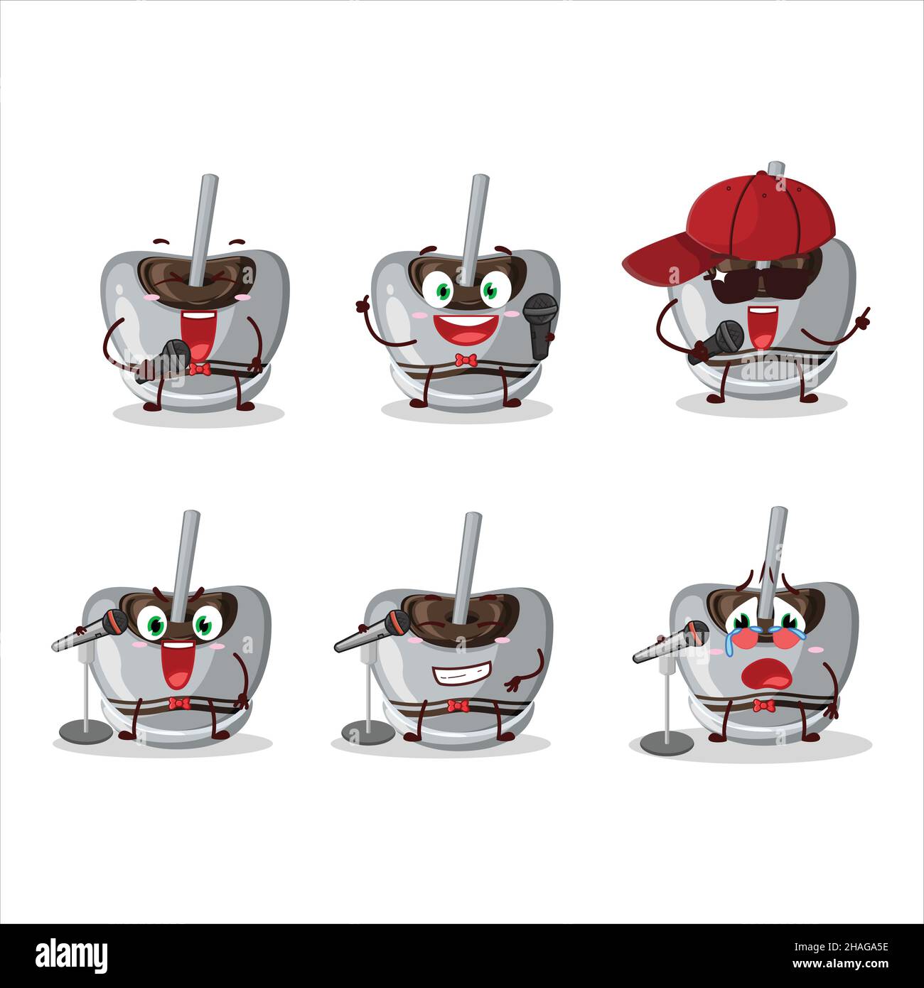 A Cute Cartoon design concept of white sugar candy singing a famous ...