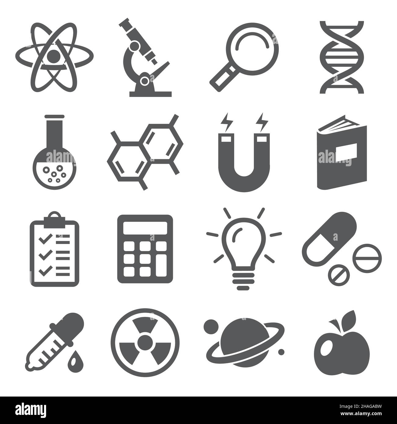 Science icons set on white background Stock Vector Image & Art - Alamy