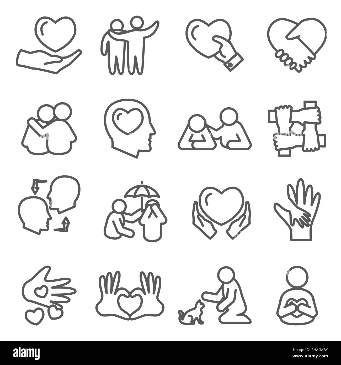 Empathy icon line icon Cut Out Stock Images & Pictures - Alamy