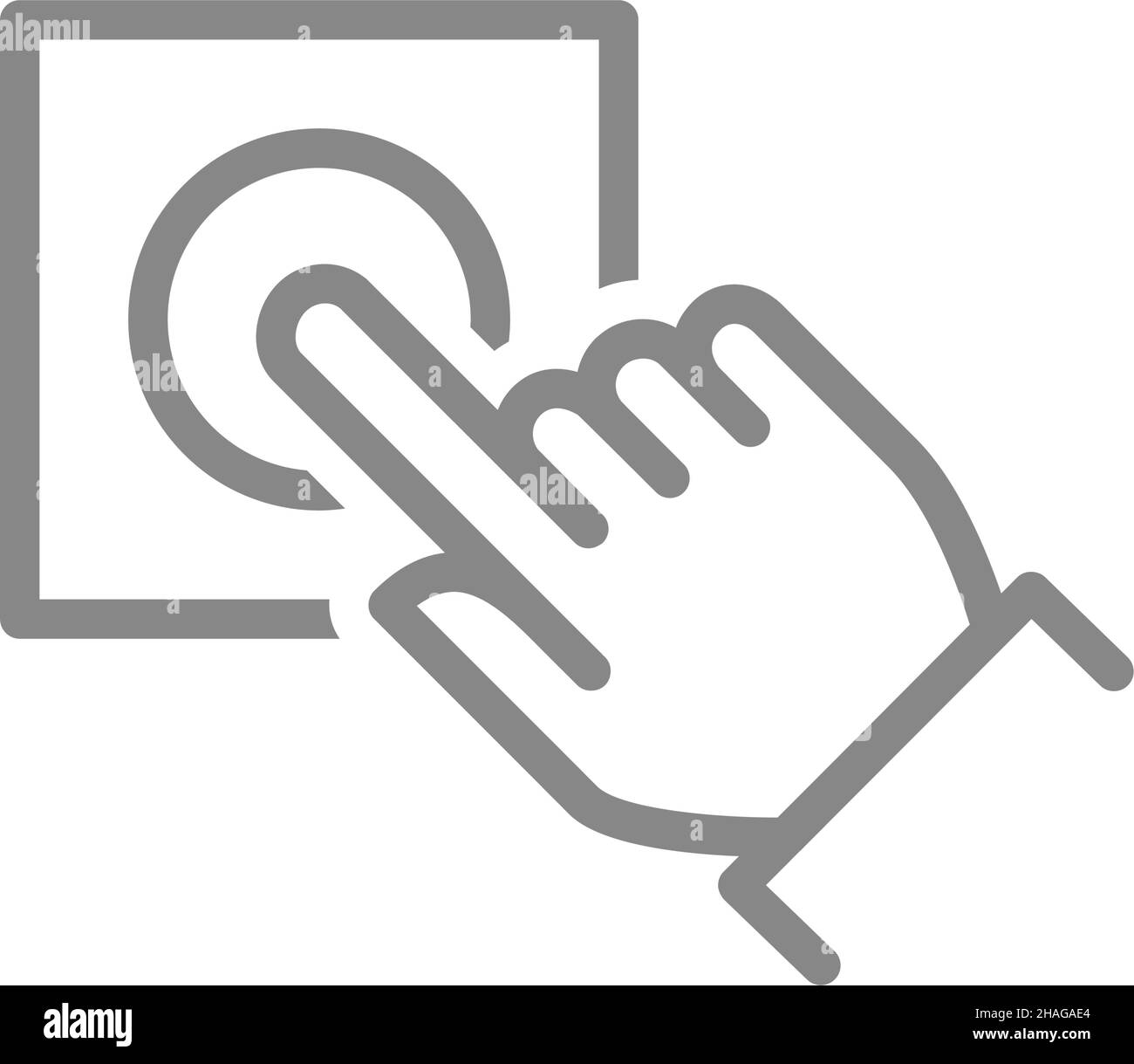 Hand presses switch finger Black and White Stock Photos & Images - Alamy