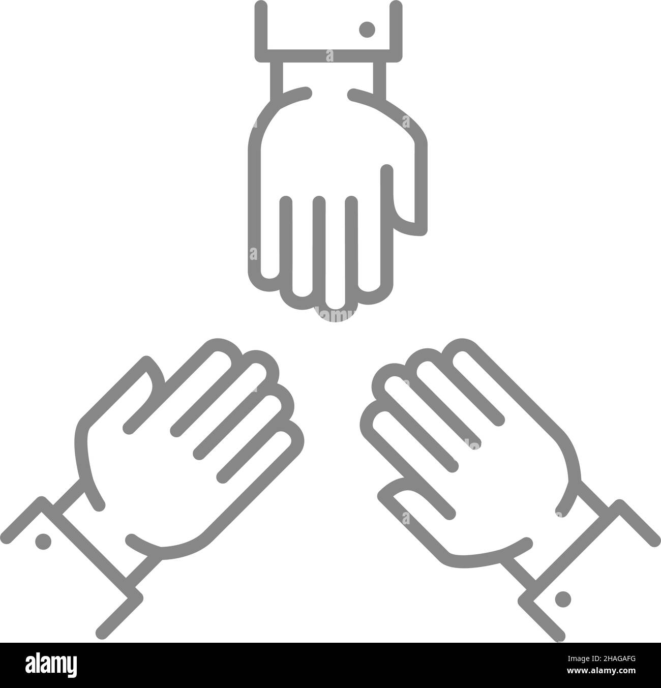 Team together line icon. Business partnership, team work symbol Stock ...