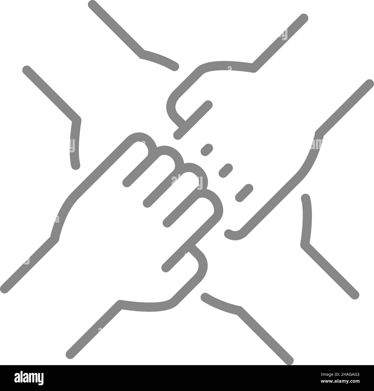 Unity line icon. Solidarity, support, teamwork, team work symbol Stock ...