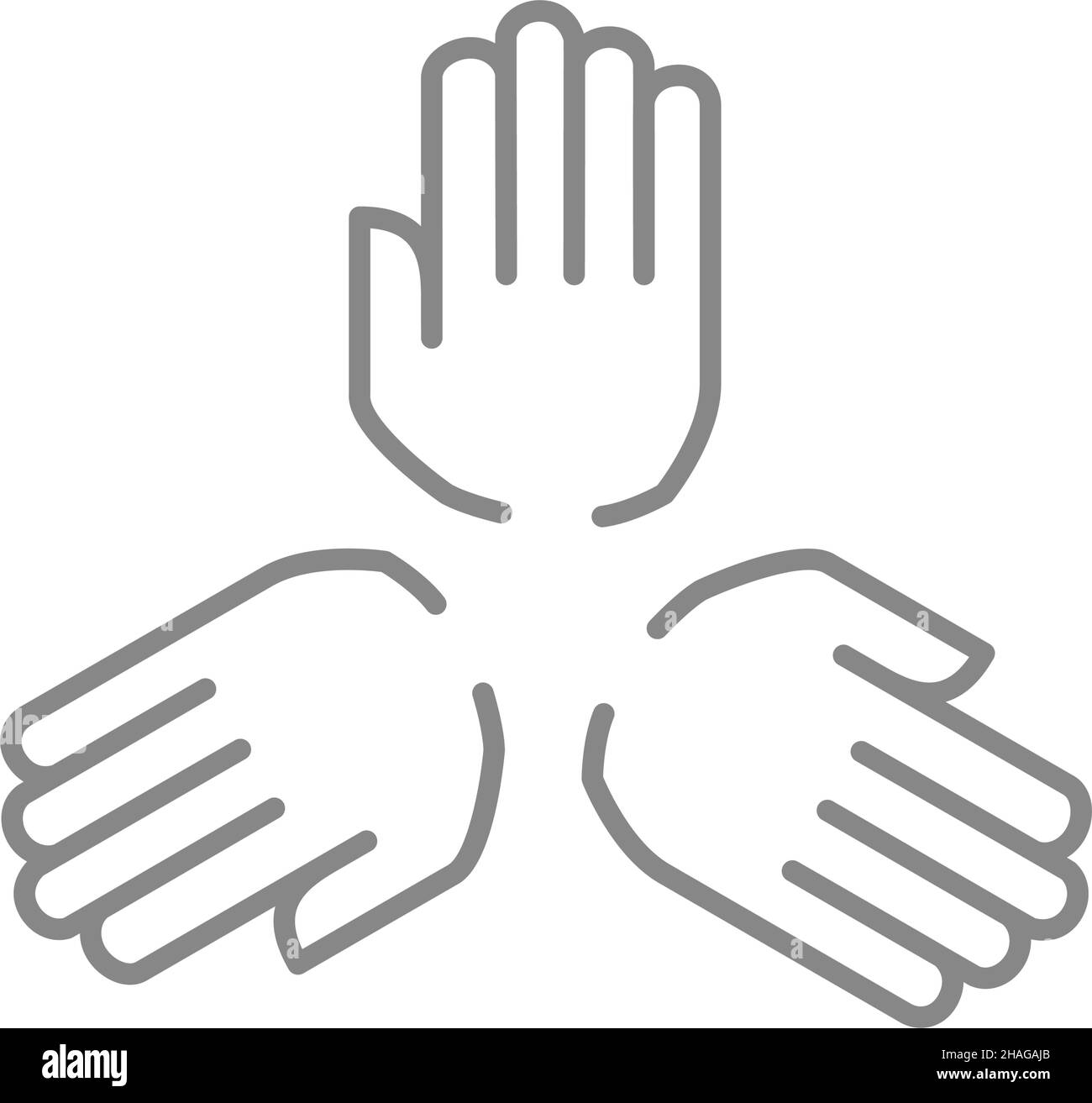 Hands of circle line icon. Partnership, support symbol Stock Vector ...