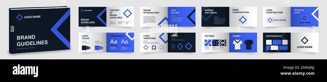 Multi-purpose Brand Guidelines template. Brand Manual presentation ...