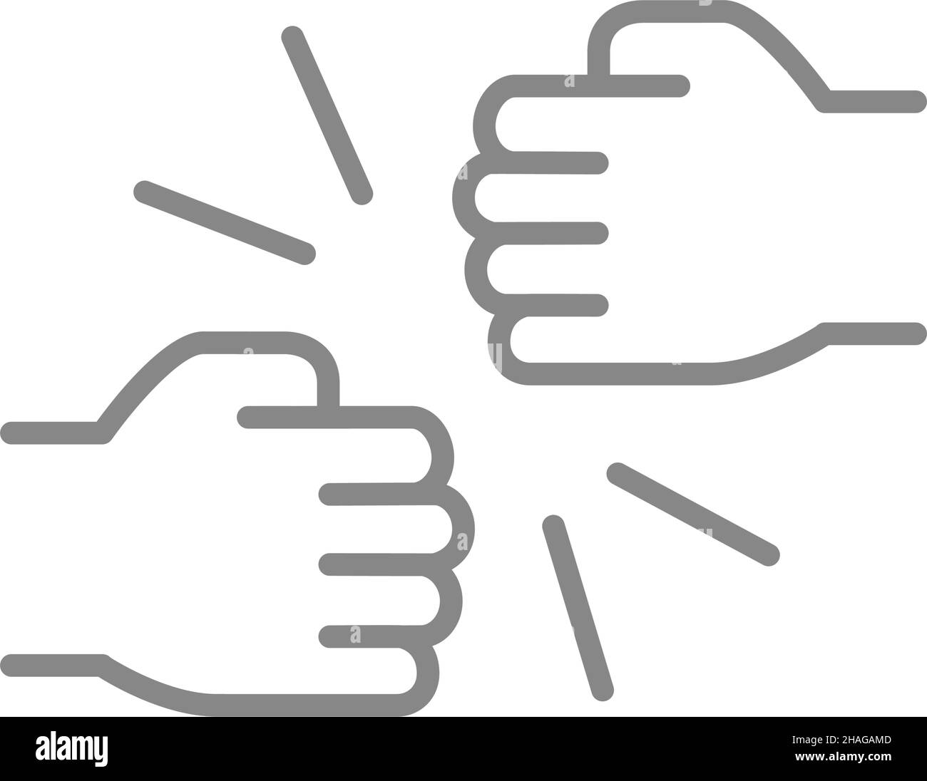 Fist bump line icon. Handshake, partnership symbol Stock Vector Image ...