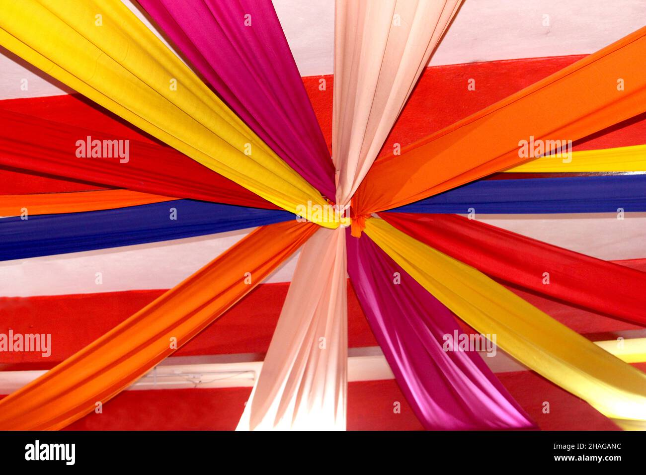 Cloth decoration on roof background, colorful,abstract design ...