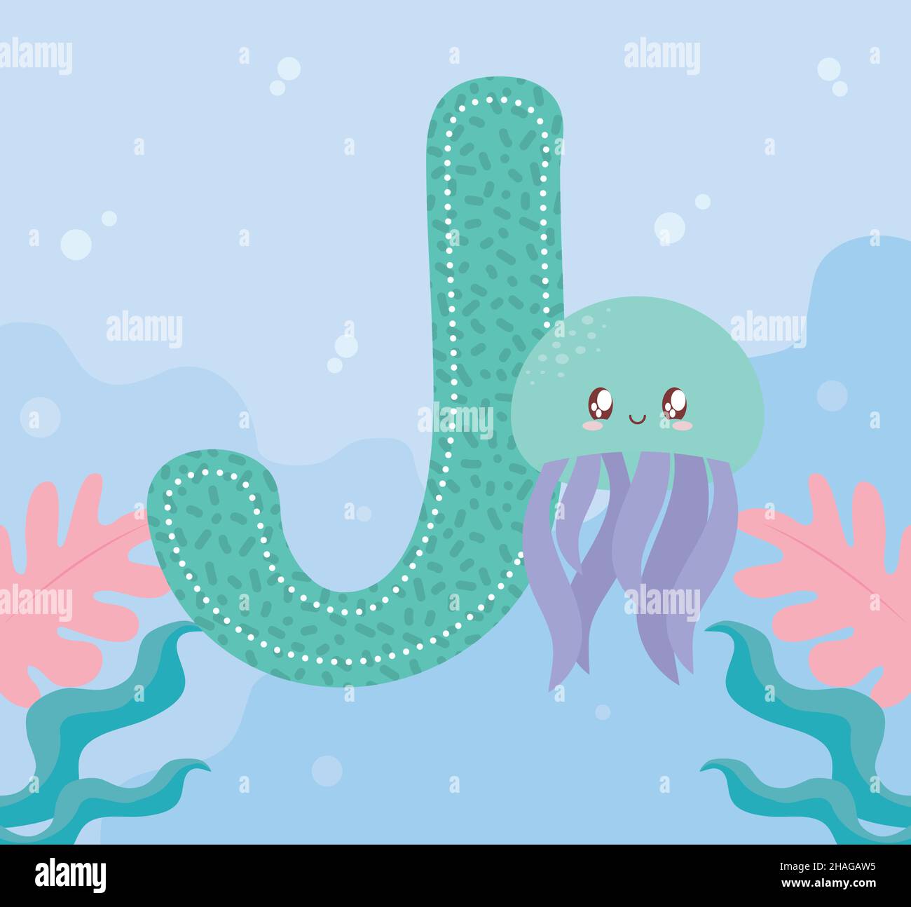 jellyfish and letter J card Stock Vector Image & Art - Alamy