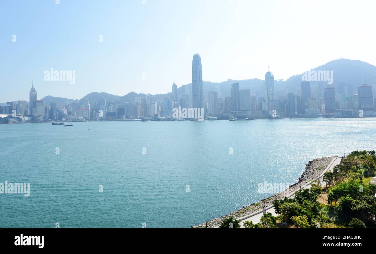 The waterfront promenade in the West Kowloon cultural district in Hong ...