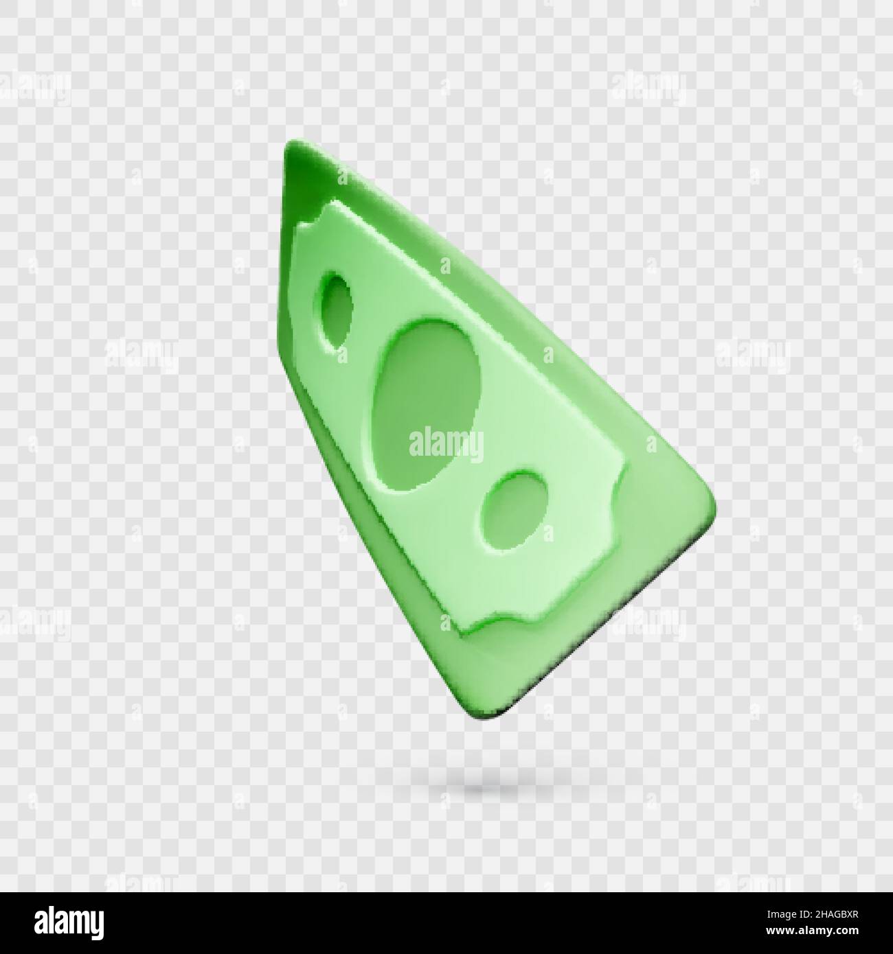 Flying green dollar bill. USA money. One hundred dollar in cartoon ...