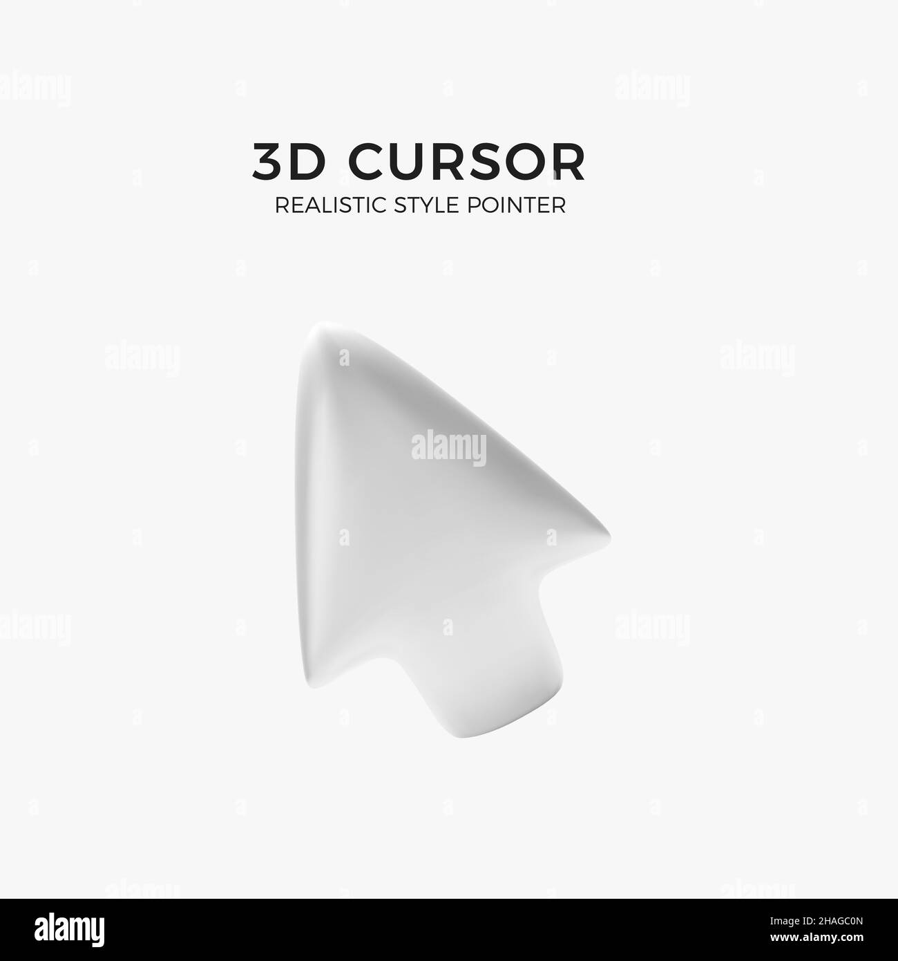 White arrow. Computer pointer or mouse cursor. White volume left arrow isolated on white ...