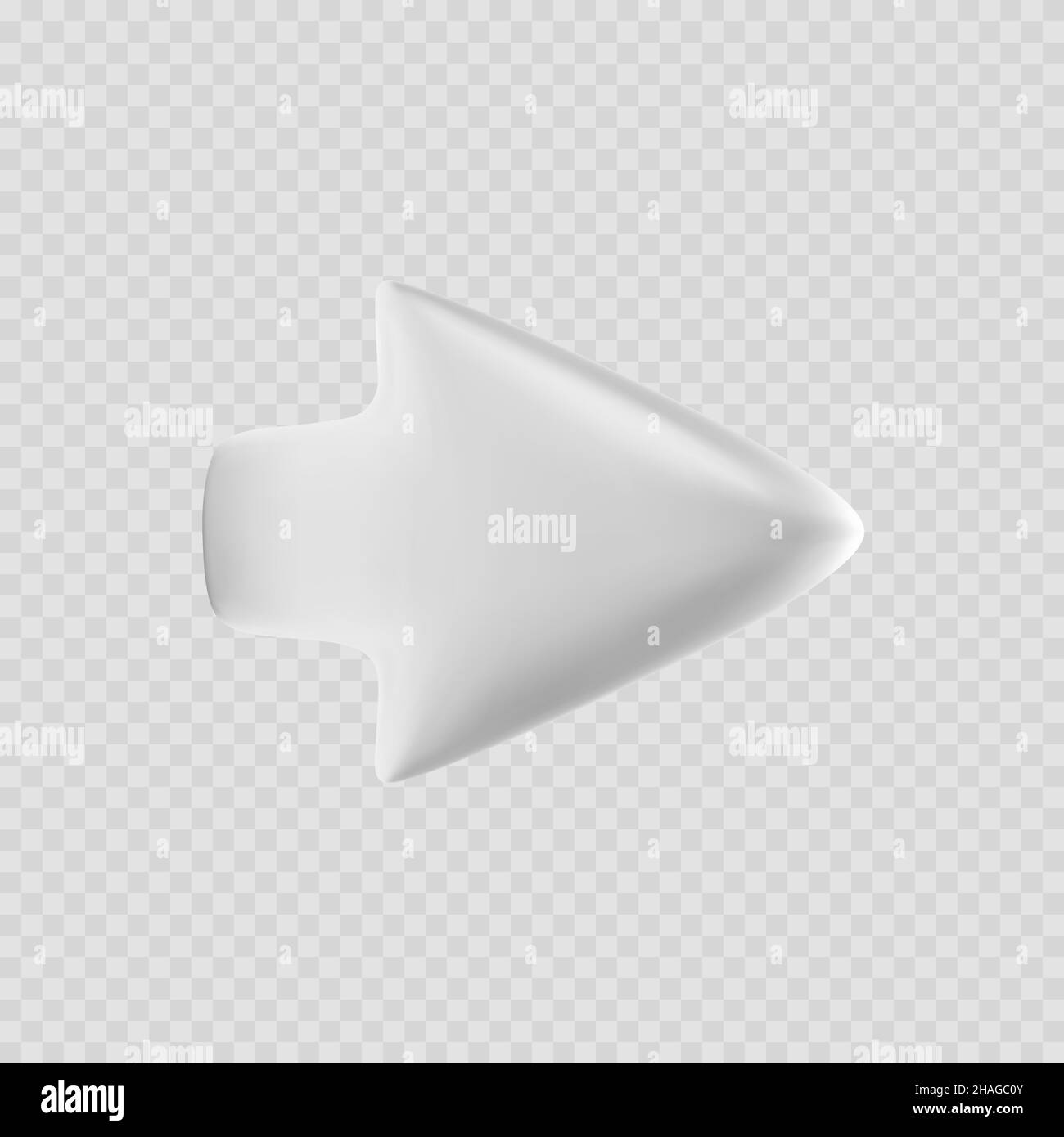 White arrow. Computer pointer or mouse cursor. White volume left arrow isolated on transparent ...