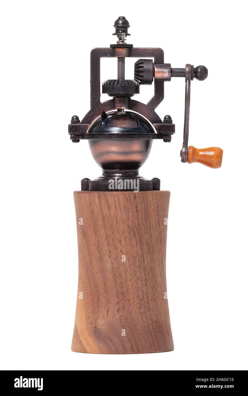 Old style pepper mill isolated on white background Stock Photo - Alamy