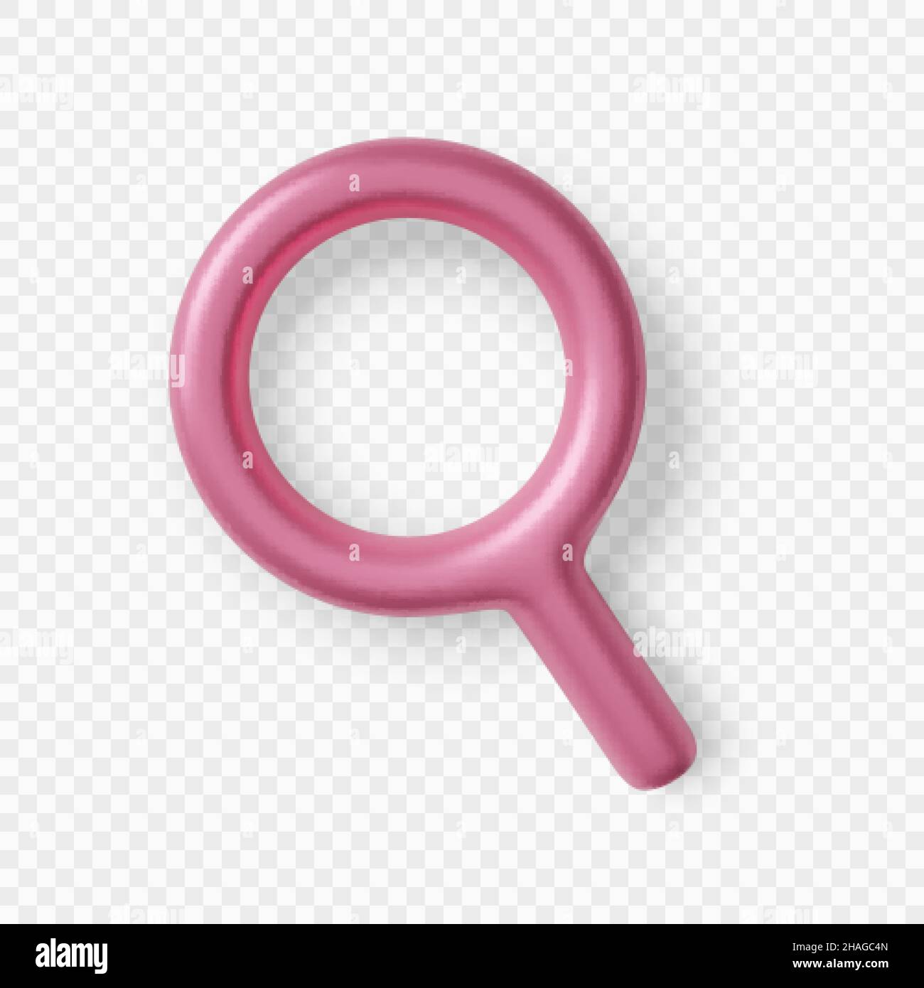 Red magnifier sift color. 3d volume lens icon. Realistic vector ...