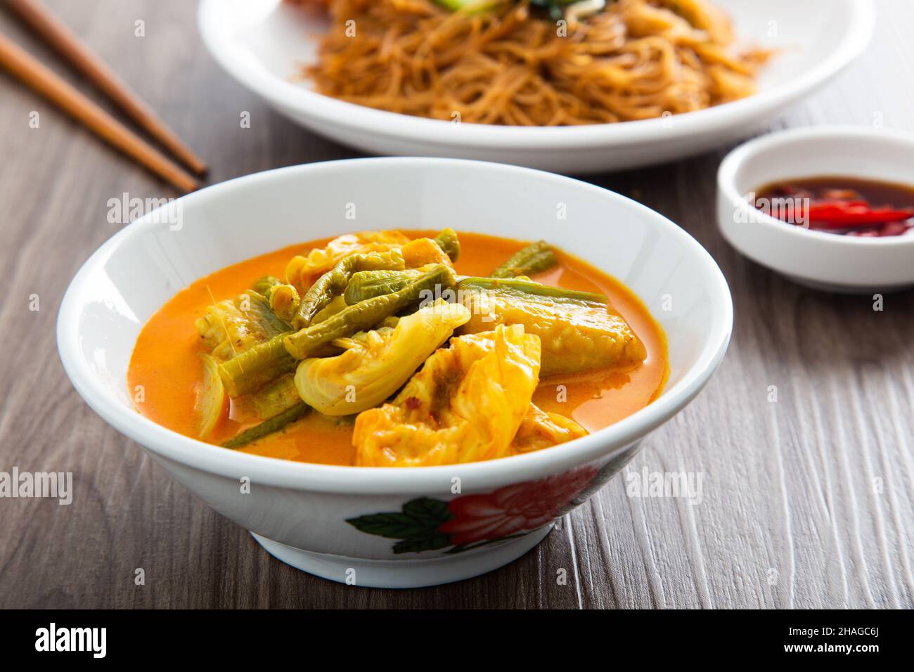 Malaysian Chinese style mixed vegetable curry Stock Photo - Alamy