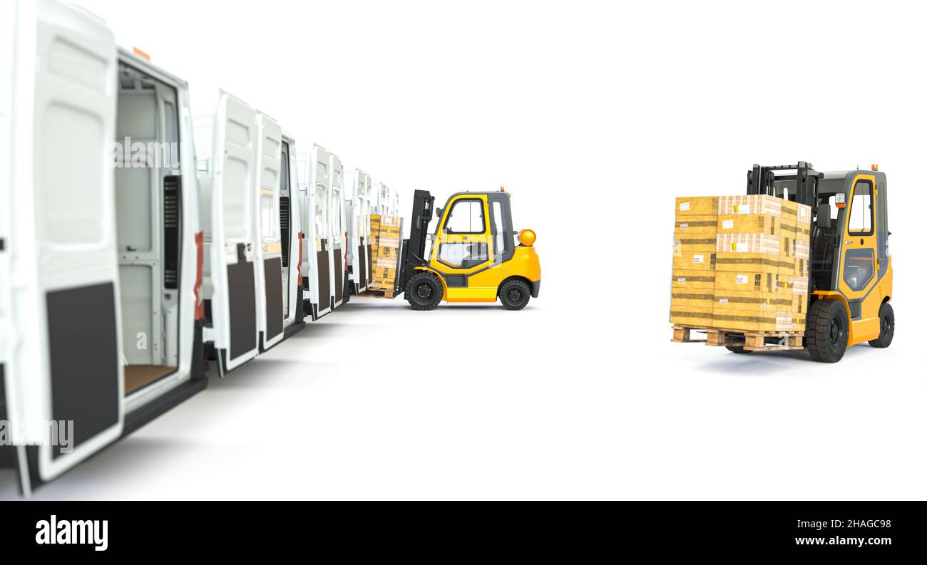 FORKLIFT IN ACTION CARGO CONCEPT Stock Photo - Alamy