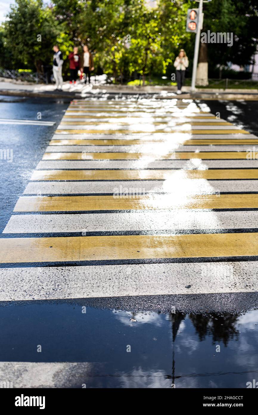 crosswalk on the road for safety when people walking cross the street ...