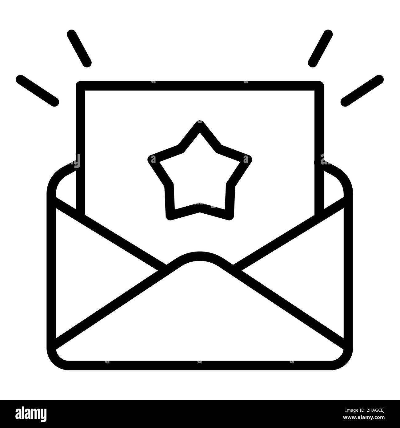 message card email letter envelope single isolated icon with outline ...