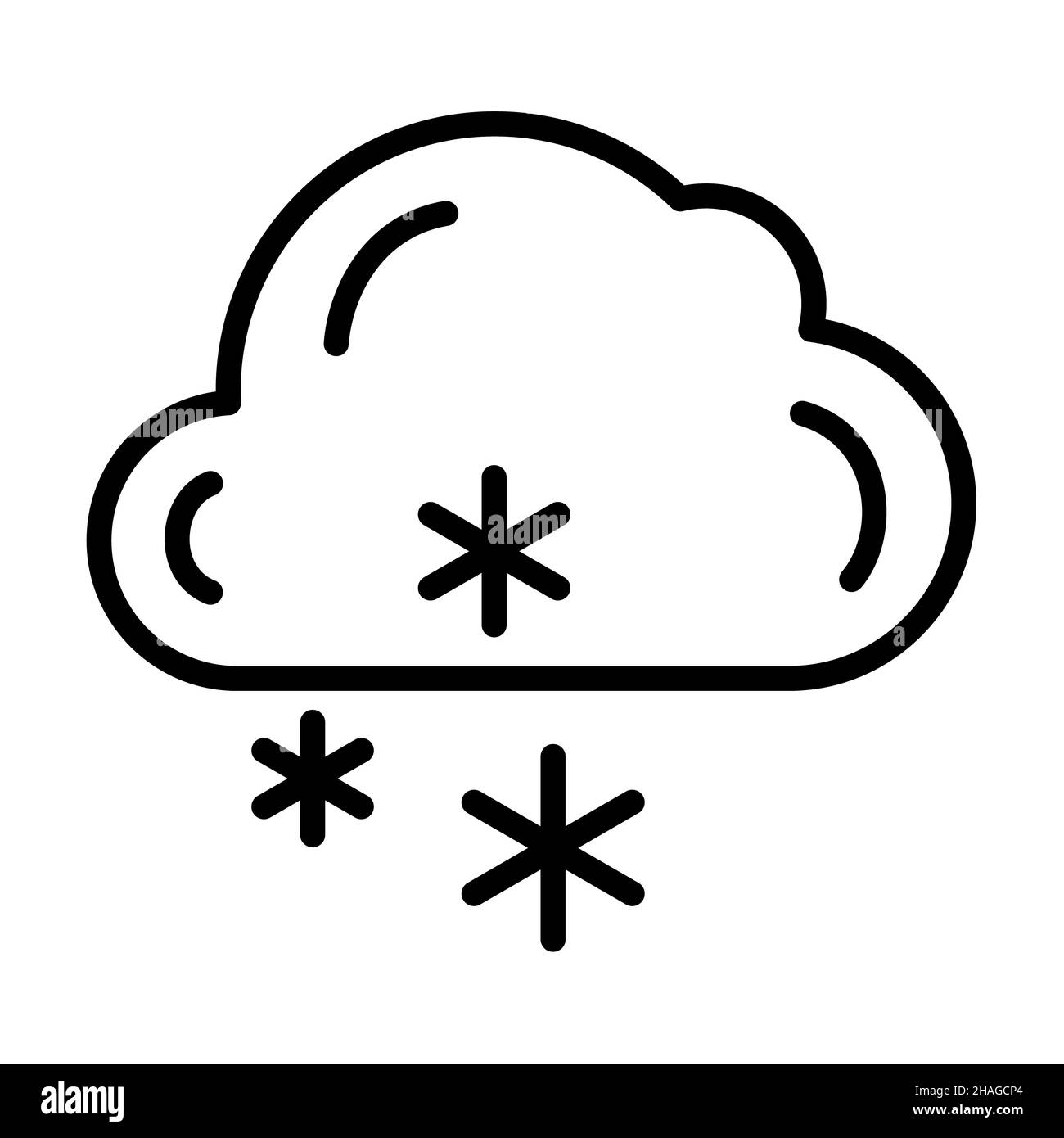 winter snow rain cloud single isolated icon with outline style vector ...