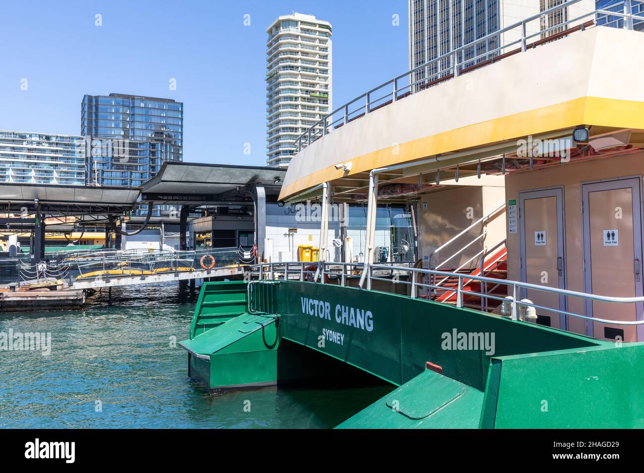 Emerald class ferry the MV Victor Chang berthed at circular quay ferry ...