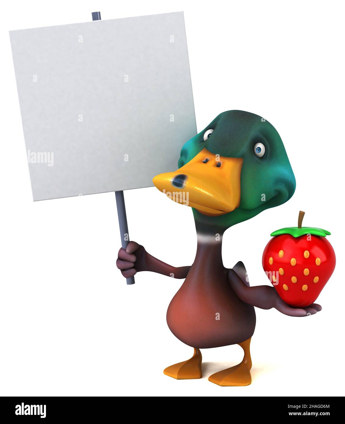 Fun duck - 3D Illustration Stock Photo - Alamy