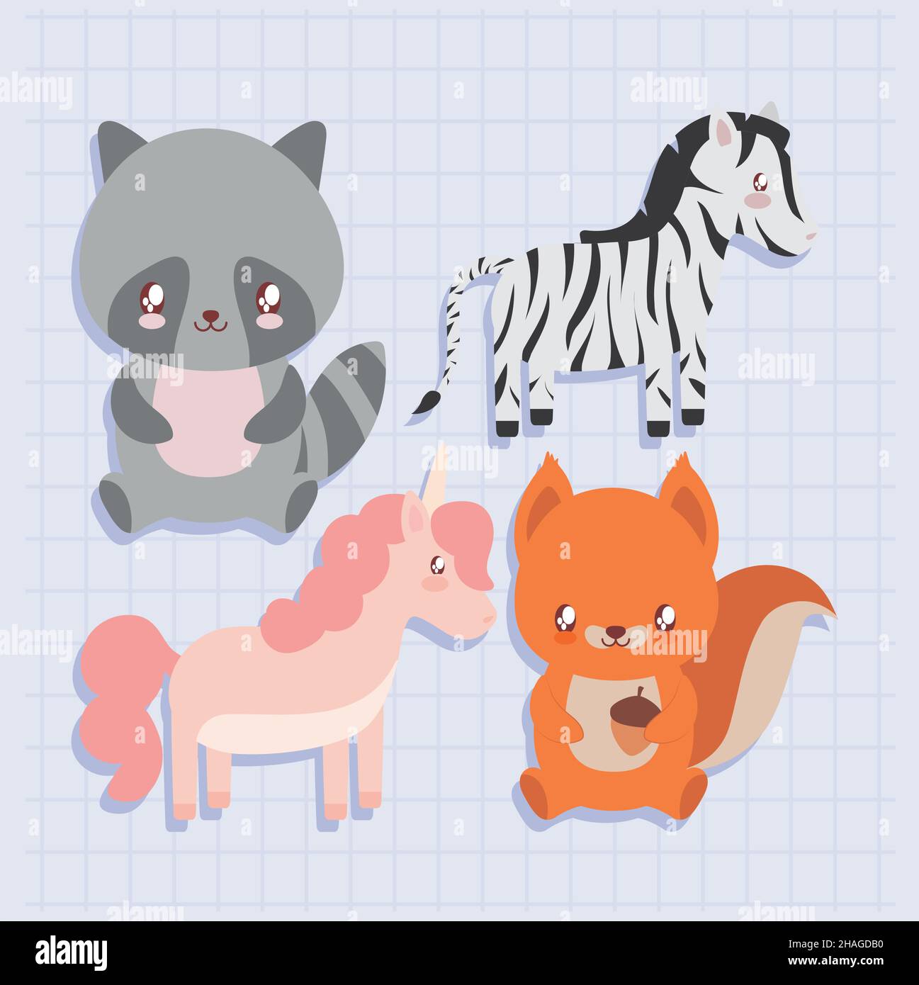 four baby animals Stock Vector Image & Art - Alamy