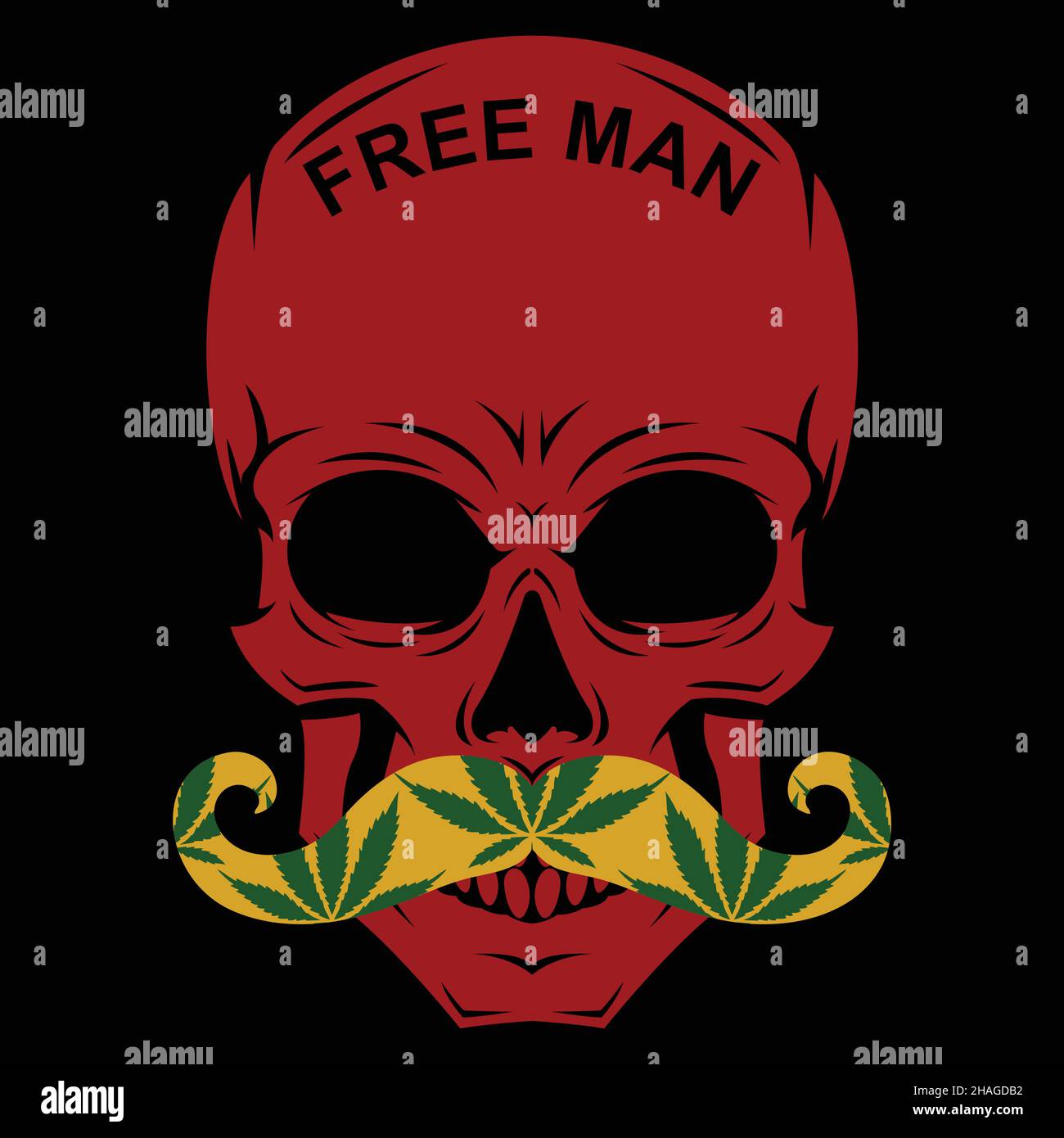 Rastafari skull illustration with cannabis Stock Vector Image & Art - Alamy